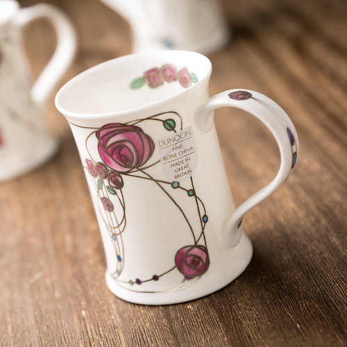 英国DUNOON丹侬Cotswold型骨瓷茶杯水杯骨瓷马克杯玫瑰 红色 黑色礼盒【水杯】- 喜地